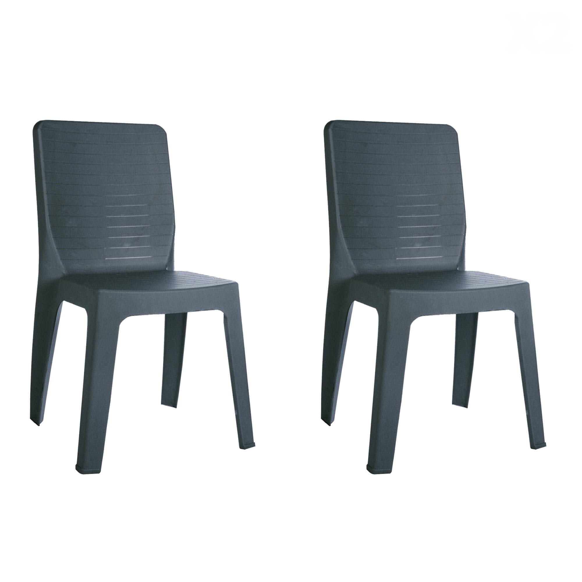 Garbar IRIS Set 2 Silla Interior, Exterior Gris Oscuro | Leroy Merlin