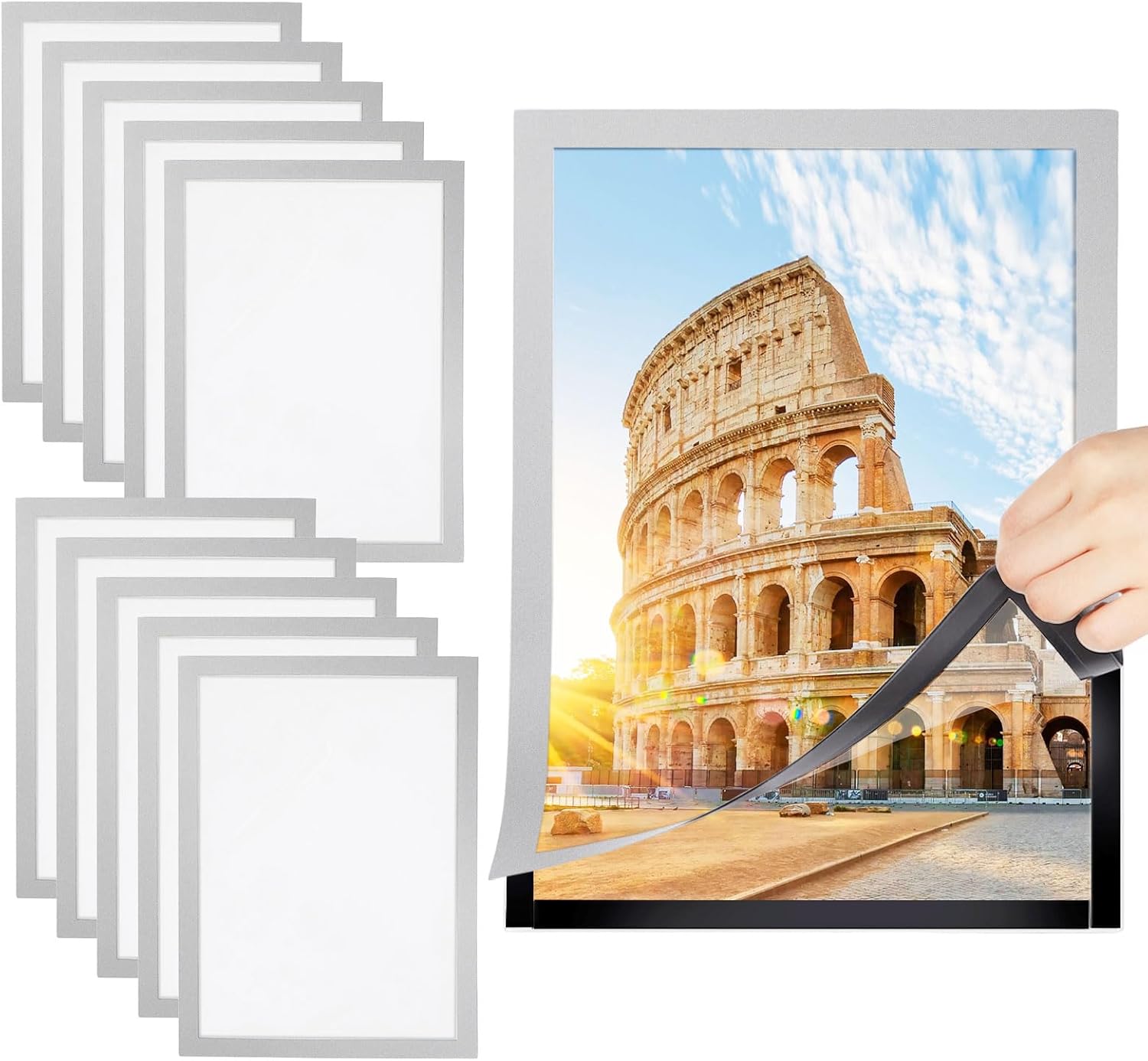 Lot de 10 cadres photo magnétiques A4 - Format A4 - Cadre d'information ...