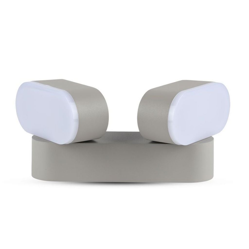 Applique LED Ovale 12W Grise à Double Tête Rotative 3000K IP65 | Leroy ...
