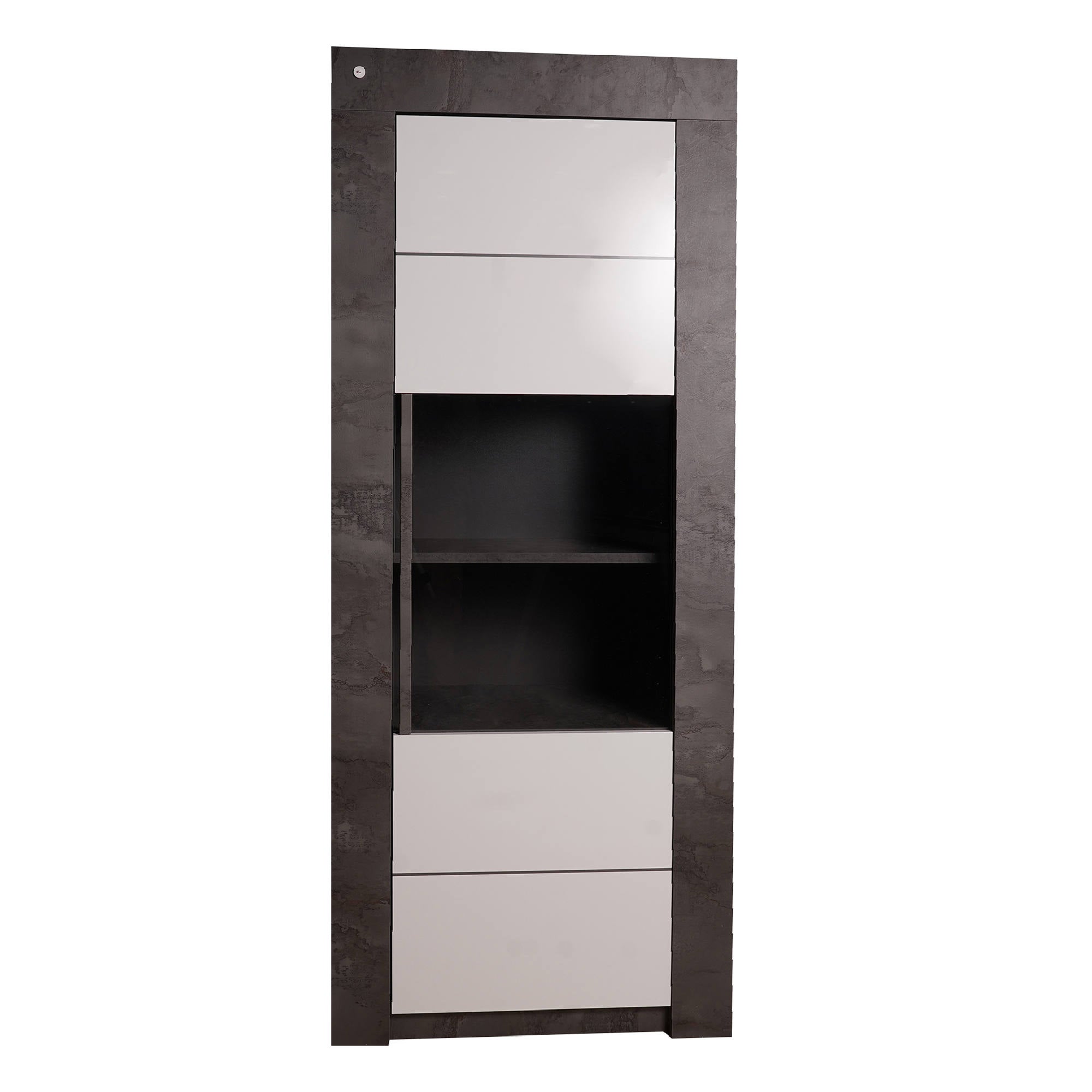 Buffet haut minimaliste pour salon avec 1 porte vitrée, Vitrine moderne ...