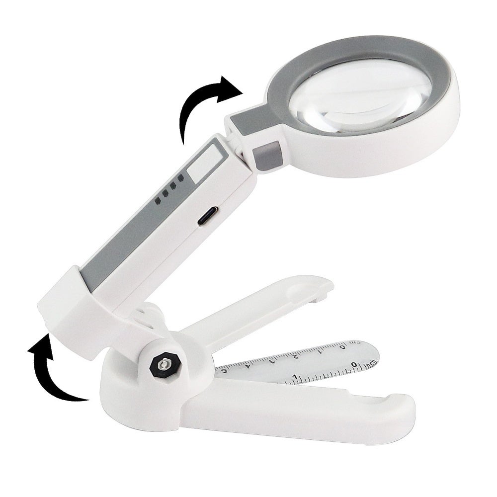 Loupe de Lecture,5X 11X Loupe LED,Loupe Lumineuse Grossissante sur Pied ...