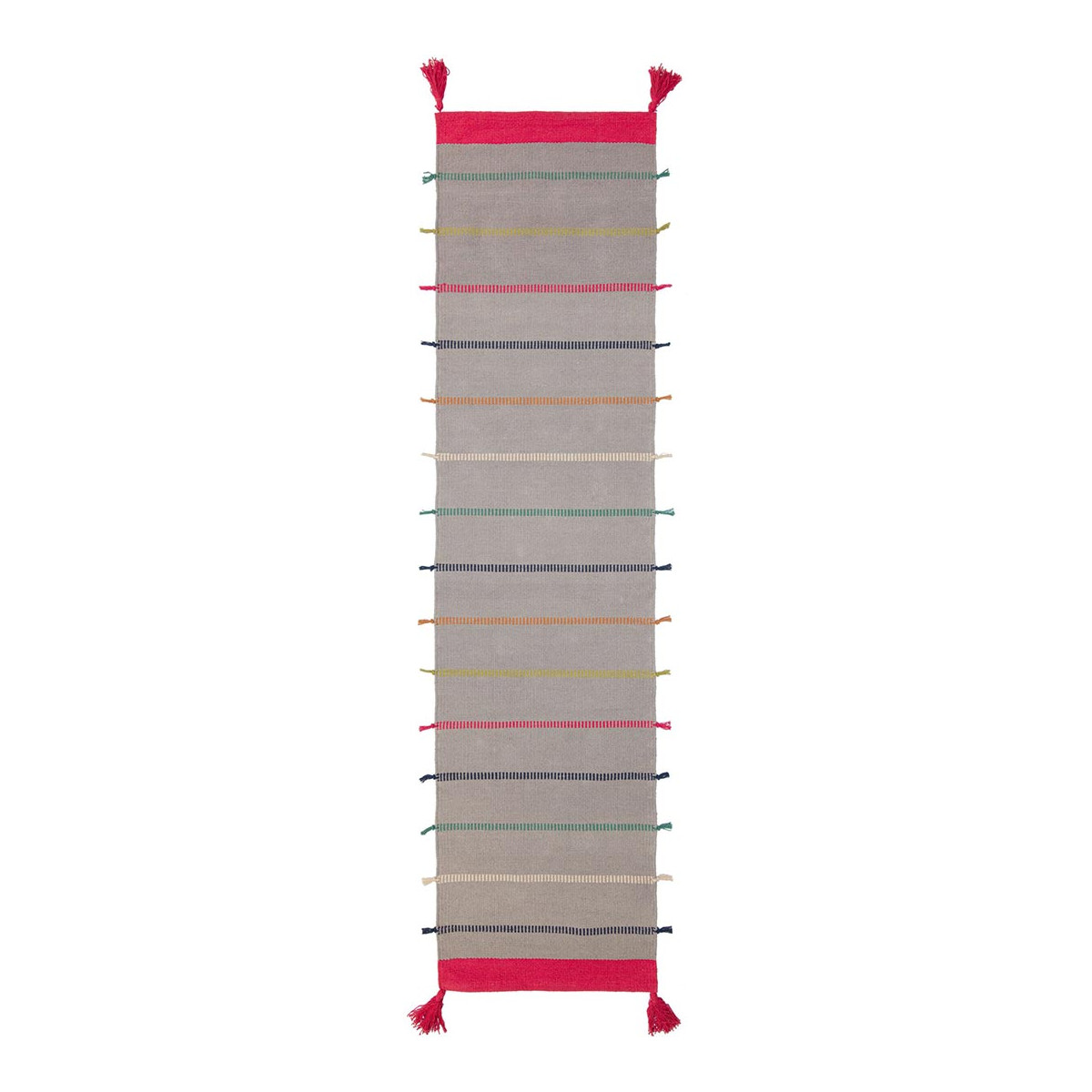 Tapis uni en coton Gris 60x200 NAHLA | Leroy Merlin