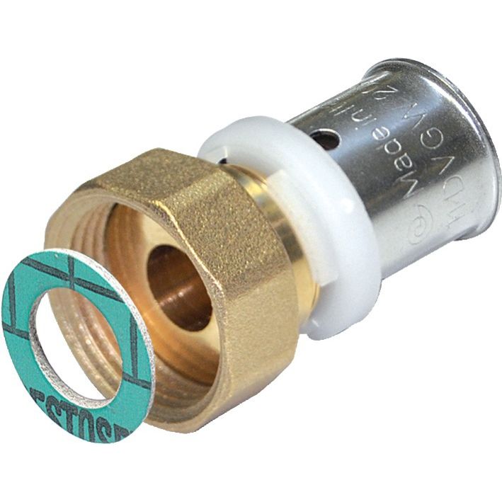 Raccord droit écrou tournant joint plat type H 16x1/2P-2 - COMISA - 87. ...