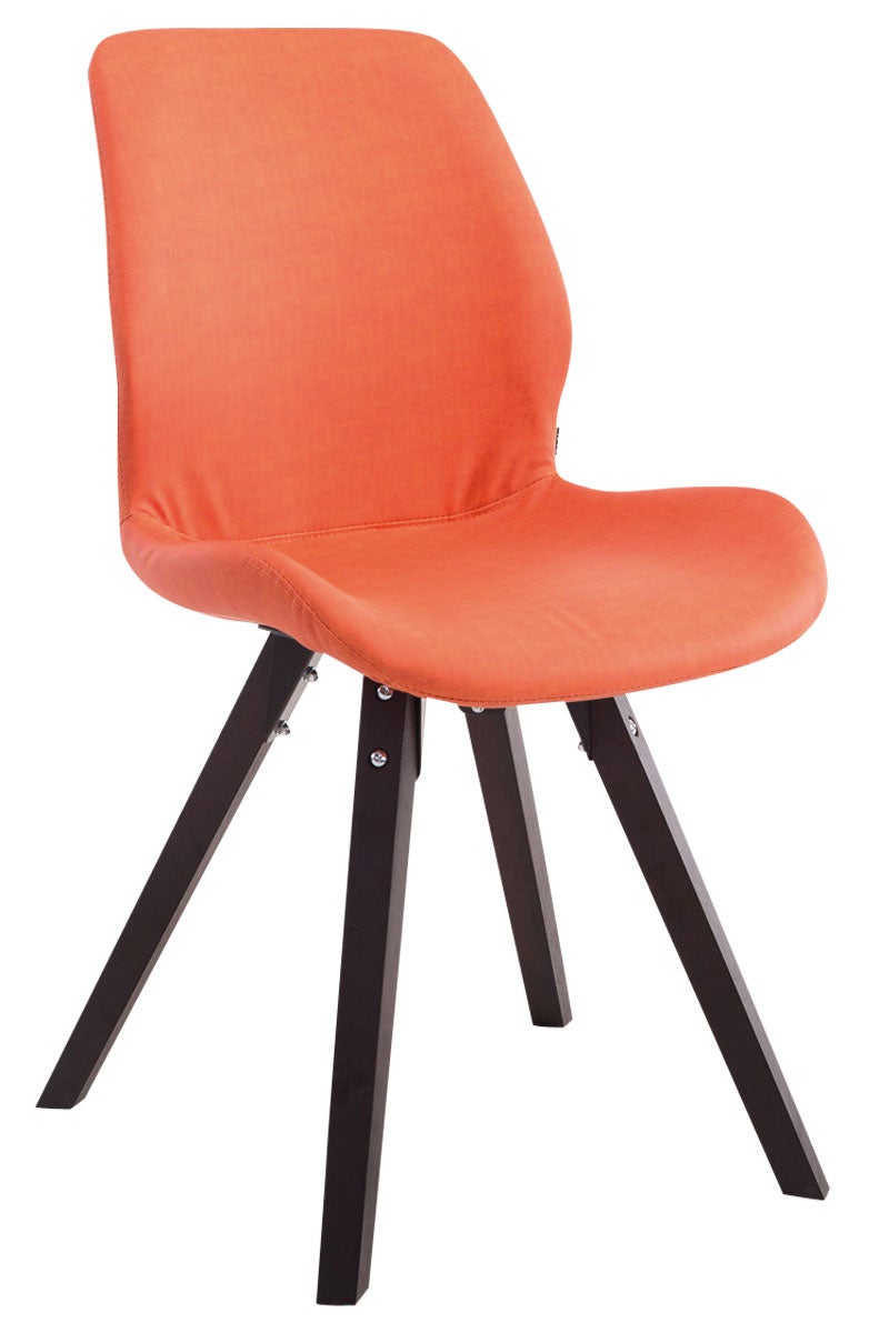 Silla de visita Perth de piel sintética Cappuccino Square naranja ...