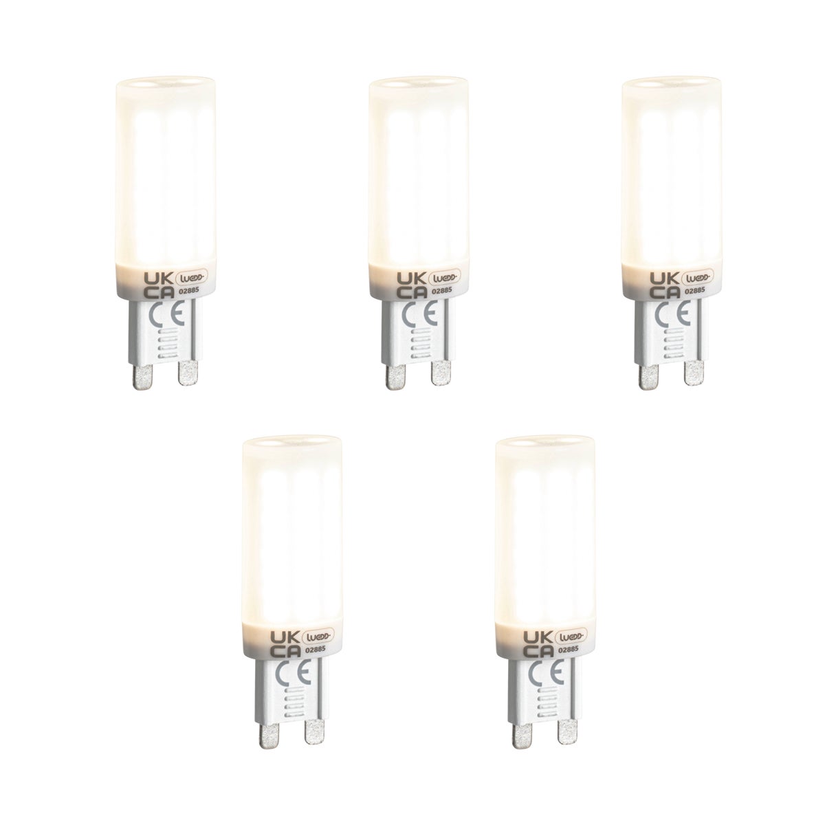Lot de 5 ampoules LED G9 à intensité variable 3 niveaux, opale, 4,5 W, 500 lm, 4000 K | Leroy Merlin