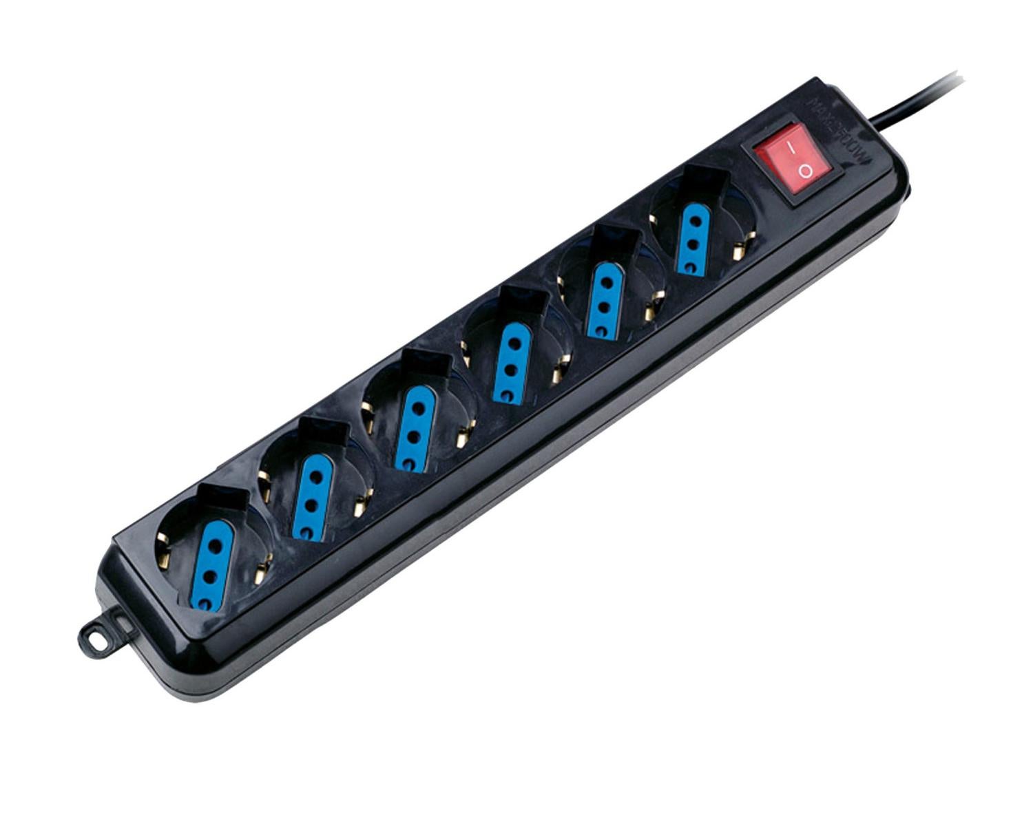 Eminent EM3923 base múltiple 1,8 m 6 salidas AC Negro | Leroy Merlin