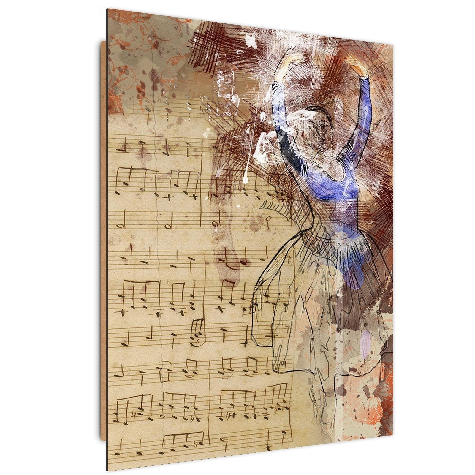 Tableau bois Notes et ballerine - 80 x 120 cm | Leroy Merlin