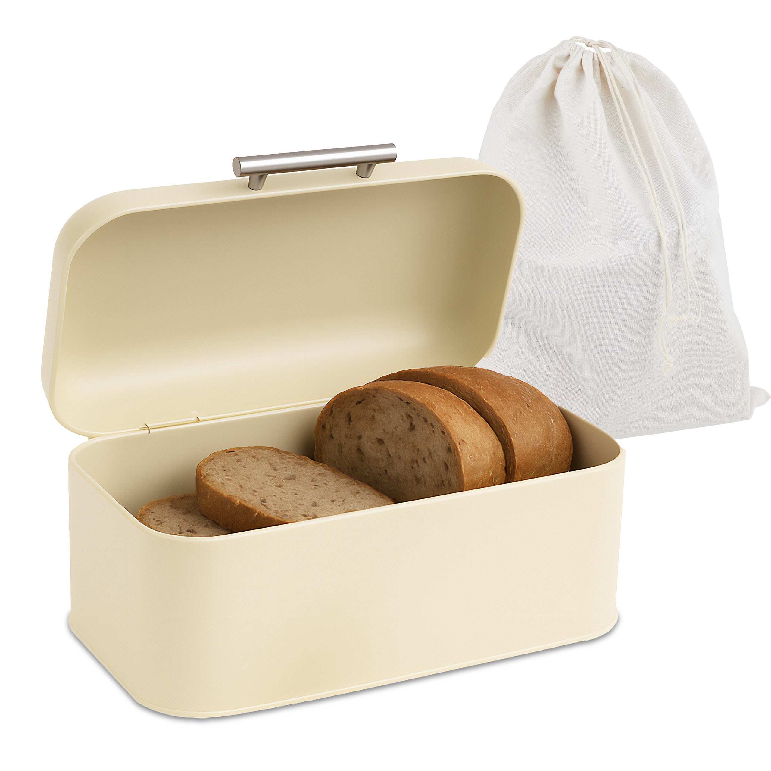 Relaxdays Panera con bolsa para pan, caja para pan con tapa y asa, HBT ...
