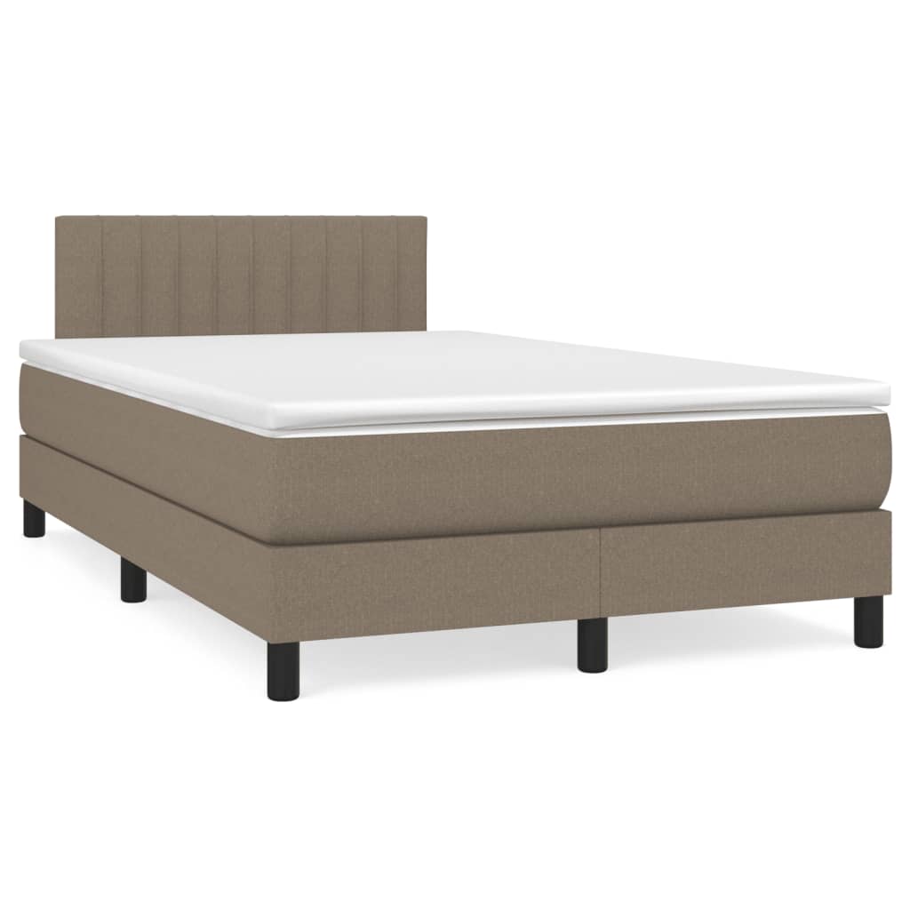 Cama box spring con colchón y LED tela gris taupe 120x190 cm | Leroy Merlin