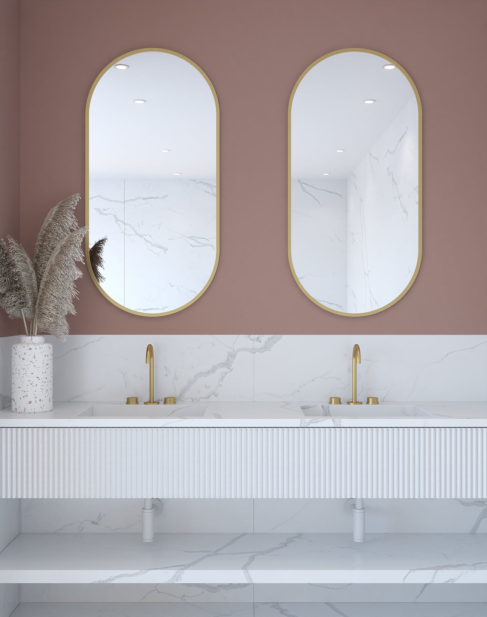 OVAL LINE miroir avec cadre en aluminium 100 x 50 cm | Leroy Merlin