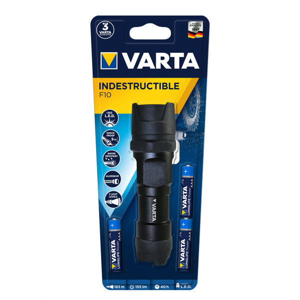Linterna Led Varta Ipx4 3xlr03 Incluidas Negra 13,6x4,1d | Leroy Merlin