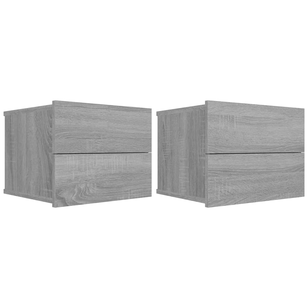 Tables de chevet murale 2 pcs Sonoma gris 40x30x30 Bois d'ingénierie ...