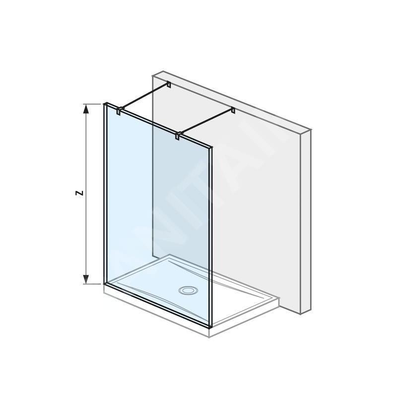 Jika Pure - Paroi en verre fixée par deux montants, 1200x2000 mm, avec ...