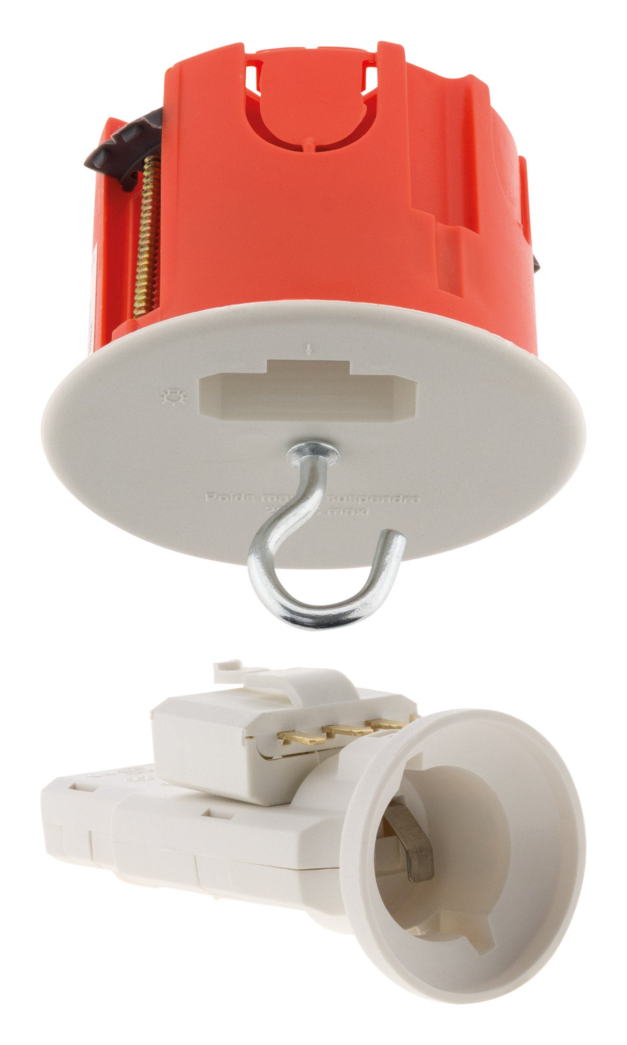 Kit DCL point de centre murs placo Ø65mm + fiche + douille E27 ...