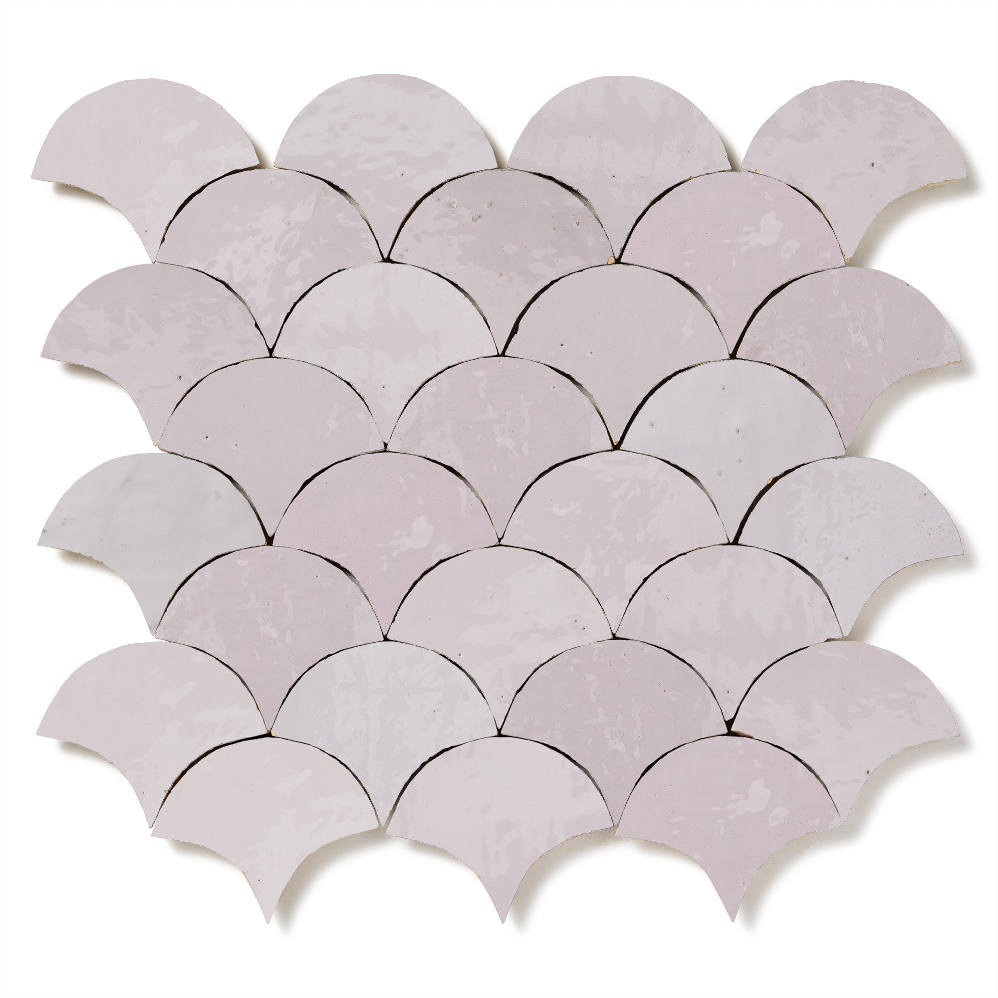 Zellige Marocain Artisanal Véritable - Rose Pale Ecaille petit 7,8x9,8 ...