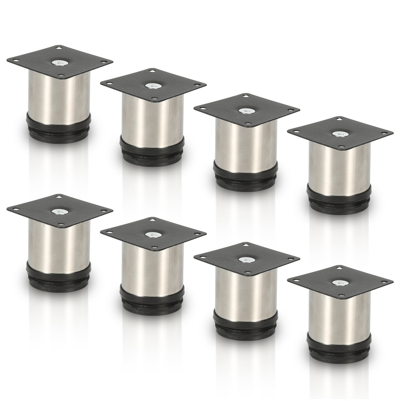 12pcs Pieds de meubles Pieds Réglables Inox 100 mm Pied Réglable argent ...