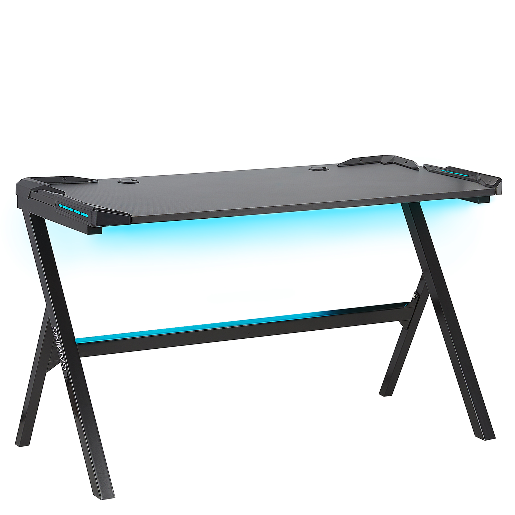 Escritorio gamer DANVERS Negro 120 cm 60 cm LED RGB | Leroy Merlin