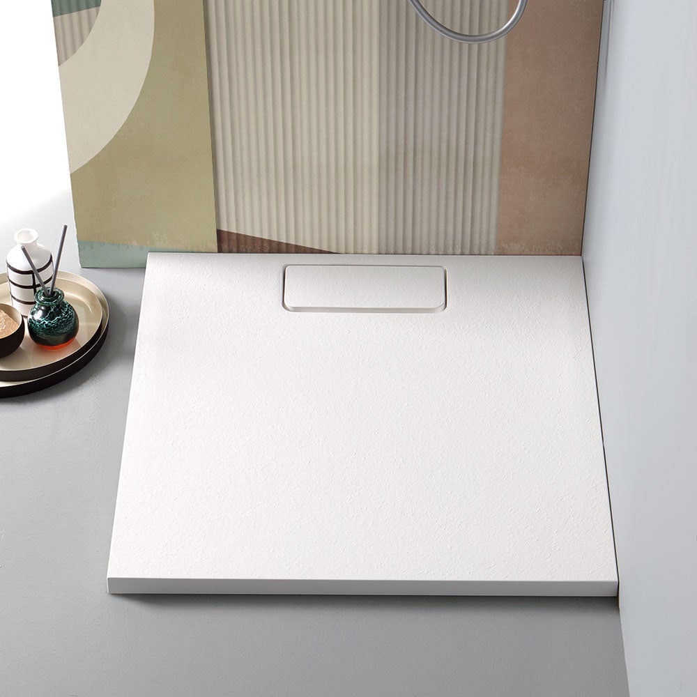 RECEVEUR DE DOUCHE 80X80 EN RÉSINE BLANC MAT À POSER | MART | Leroy Merlin