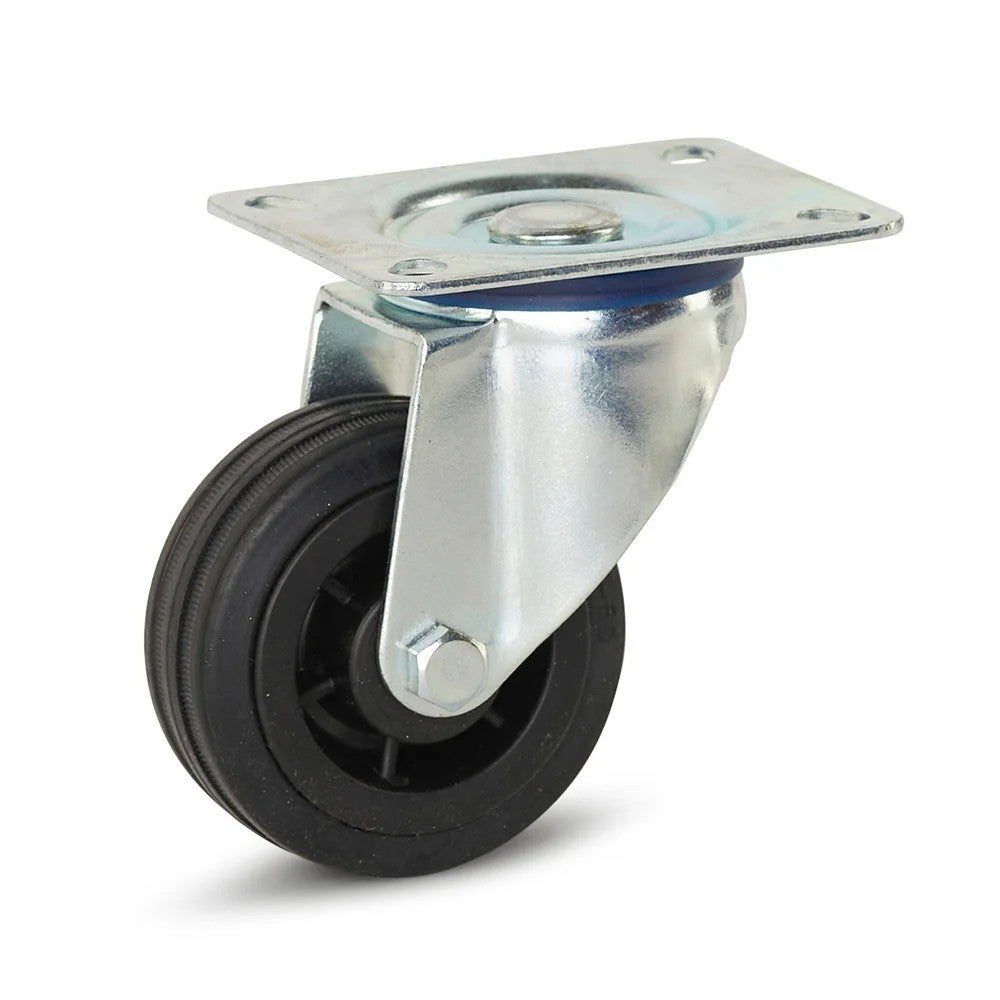 Roulette pivotante - MESO - Caoutchouc - Platine - 80mm - 60kg | Leroy ...