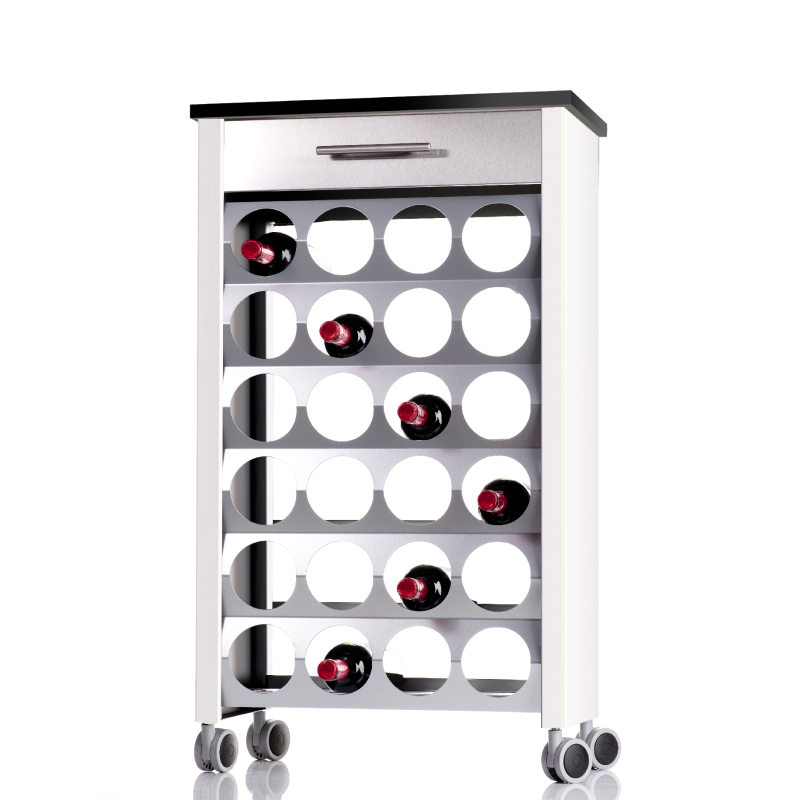 DON HIERRO - Chariot à bouteilles BACUS, capacité 24 bouteilles-Blanc ...