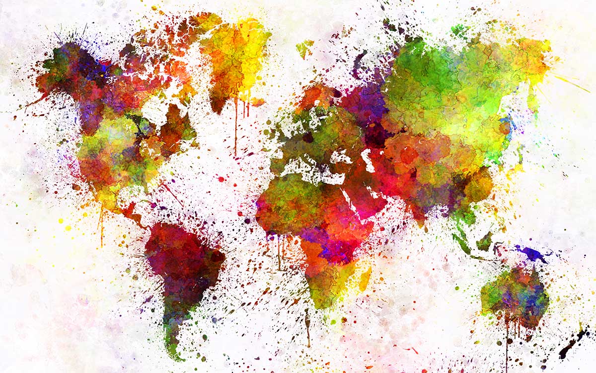 Cuadro mapa del mundo, 80,50cm | Leroy Merlin