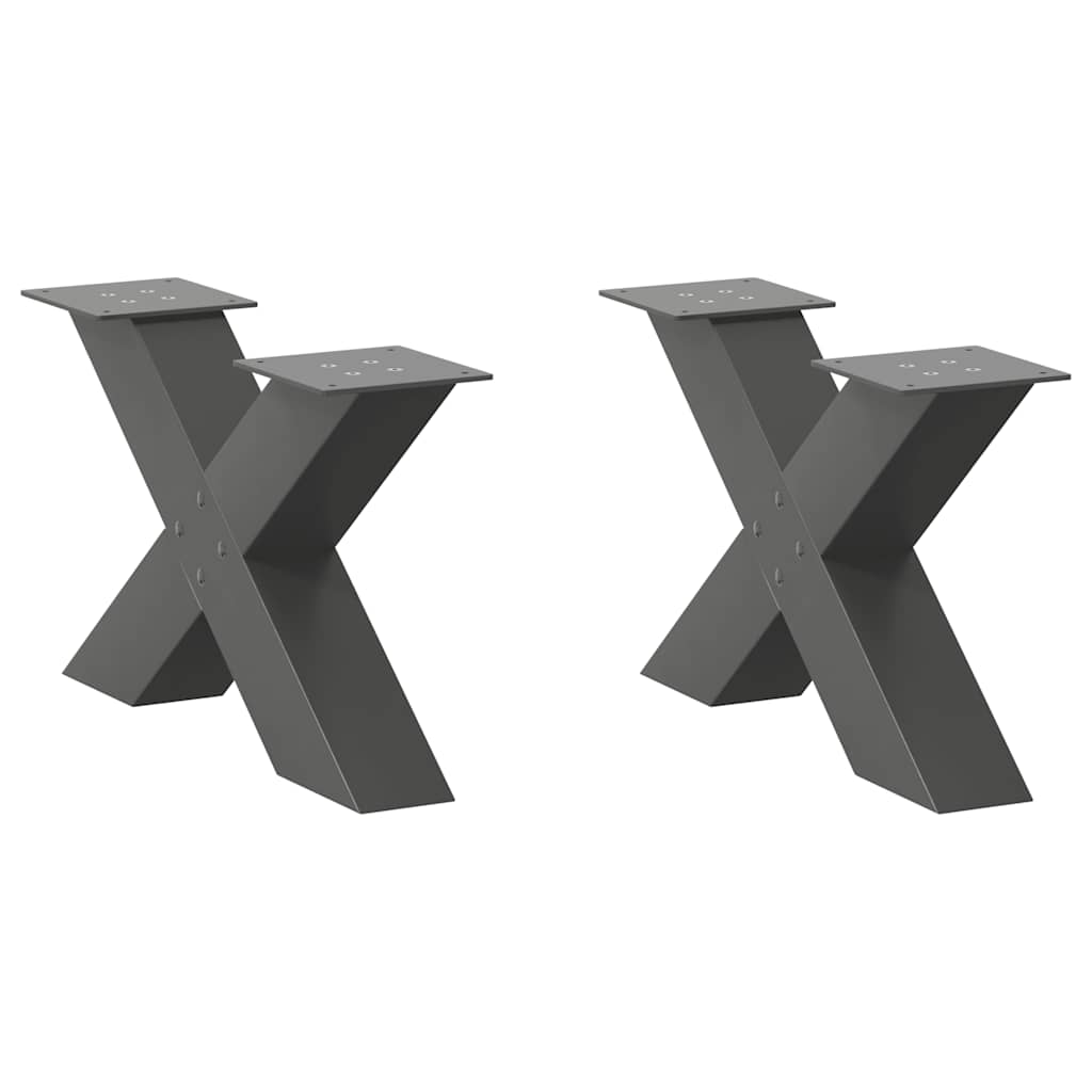 Pieds de table basse forme de X 2 pcs anthracite 50x(30-31) cm | Leroy ...