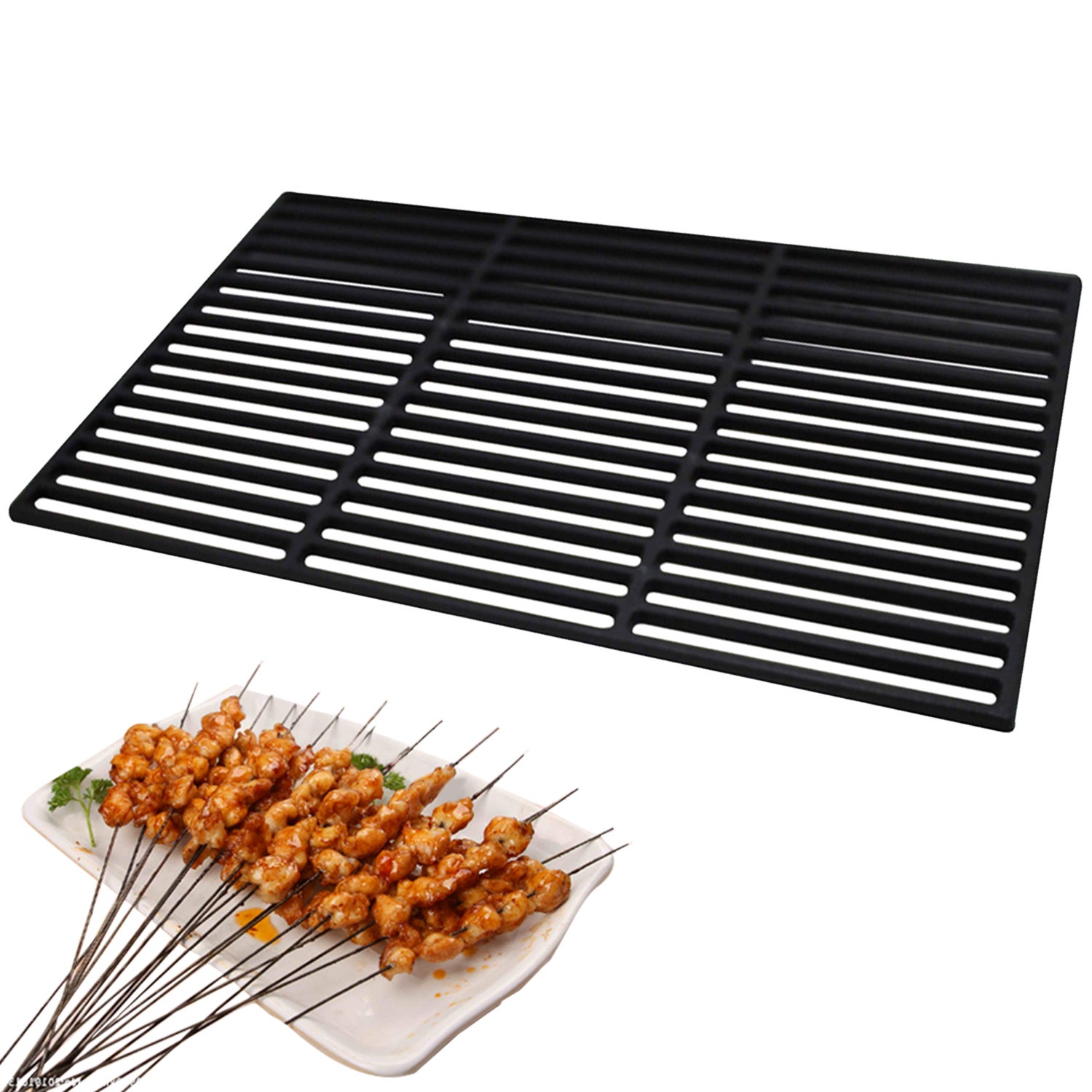 Grille de barbecue 42x28cm carrée en fonte émaillée Pour barbecue à gaz ...