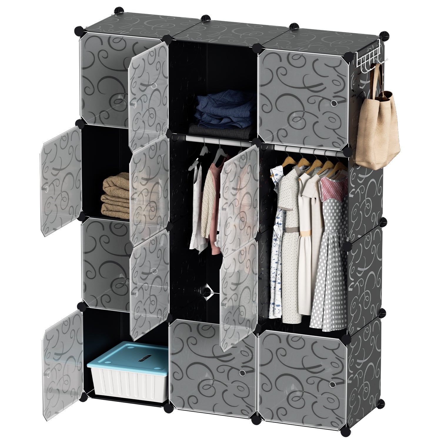 Armario Systeme DIY Compartimentos multifuncionales con 2 barras de ...