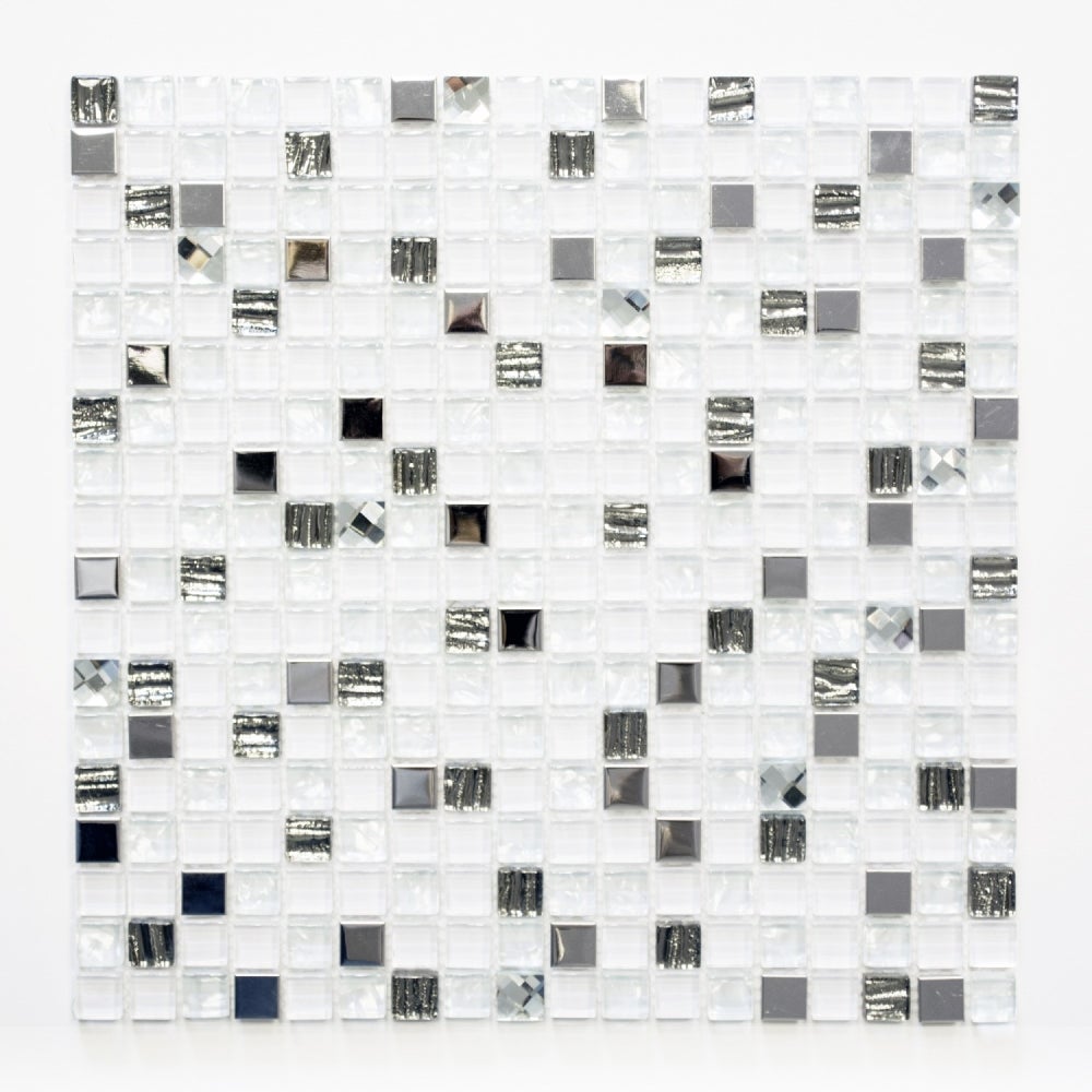 Mélange mosaïque acier inoxydable blanc translucide - 10 feuilles de ...