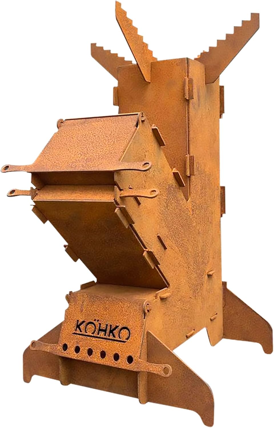 Köhko® rocket stove L Rocket Stove estufa de camping de acero corten de ...