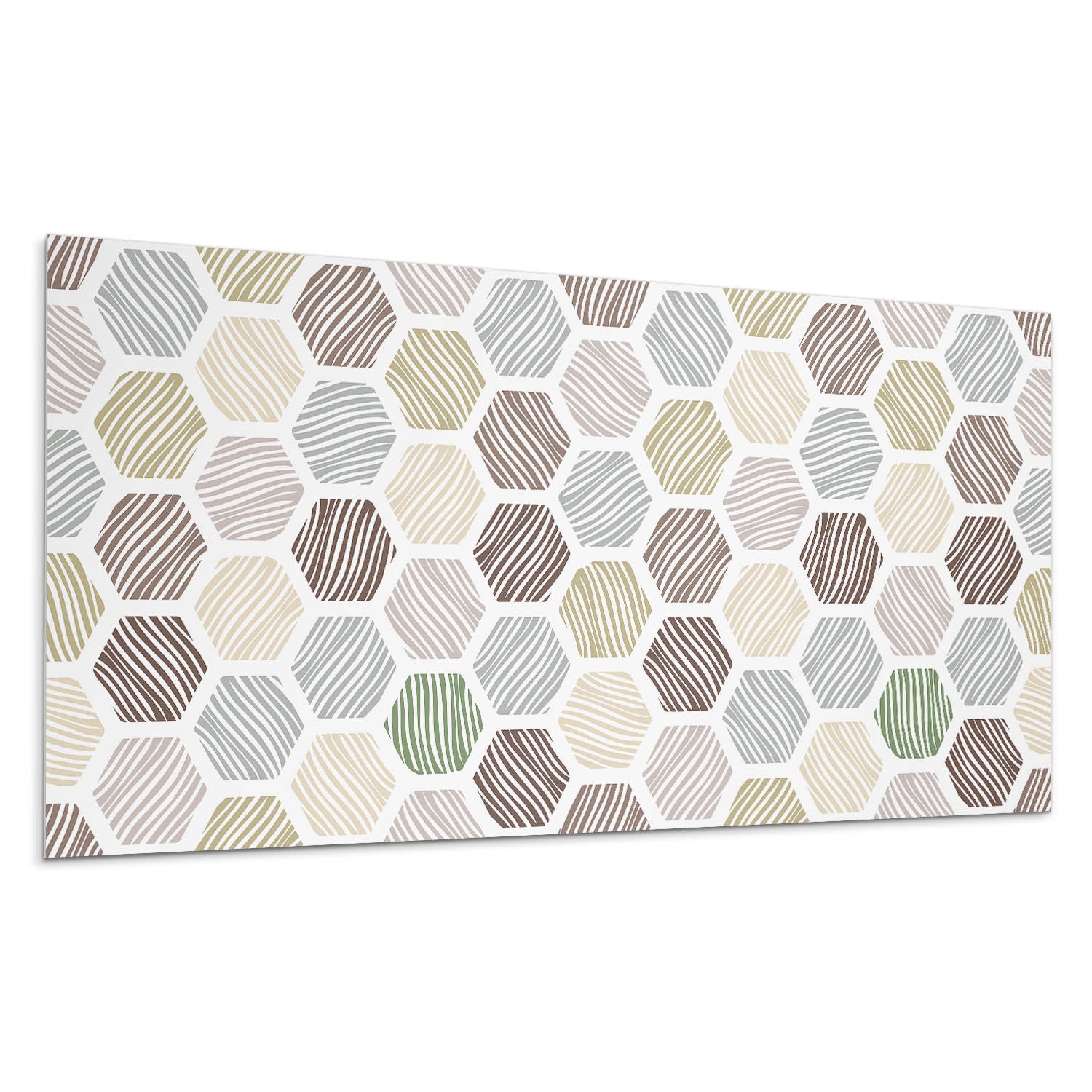 Revestimiento vinílico, panel pared PVC | 6x60x30 cm | Patrón hexagonal ...