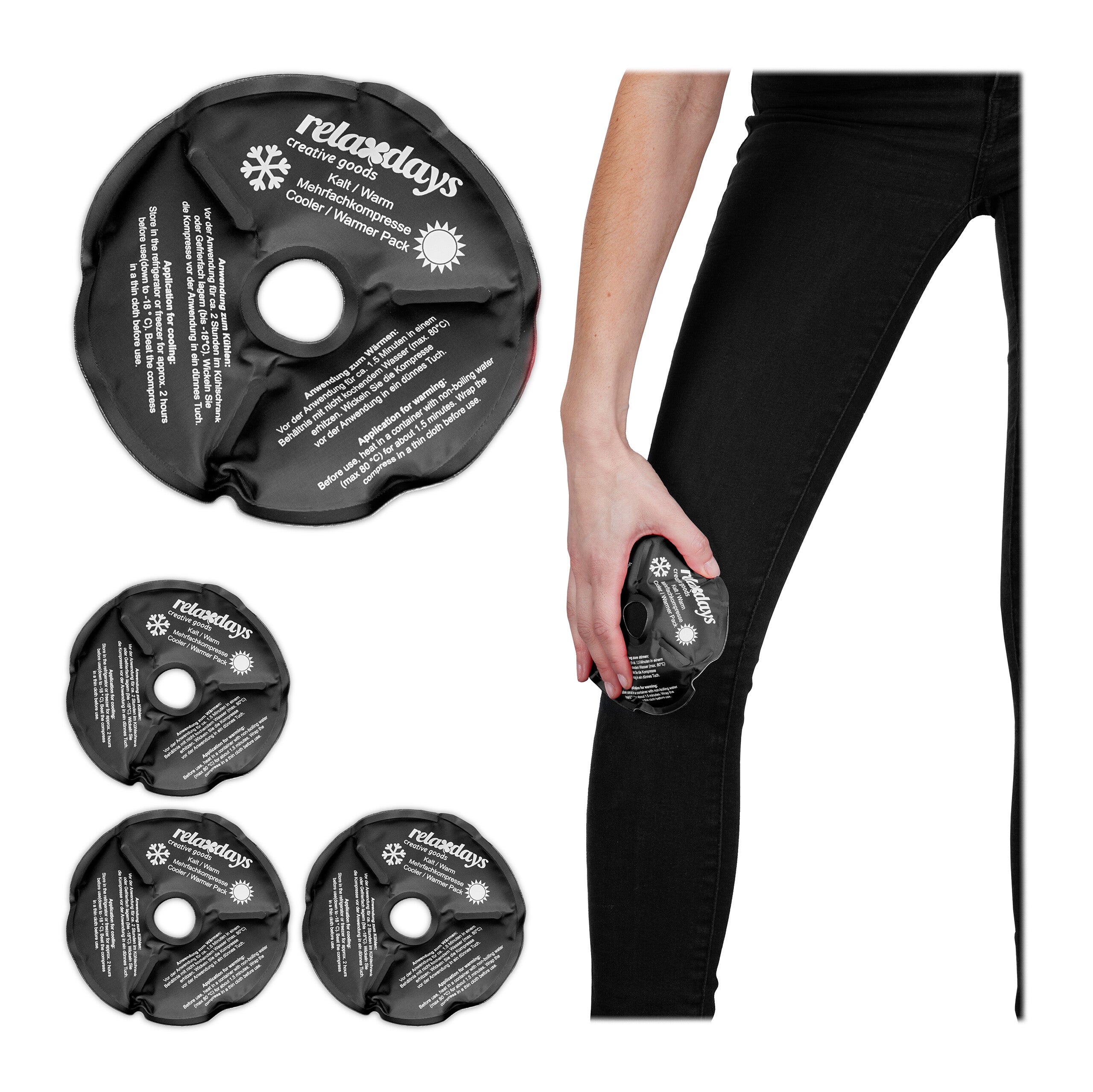 Fascia Ghiaccio per Ginocchio, Set da 4 Cuscinetti Termici per Terapia ...