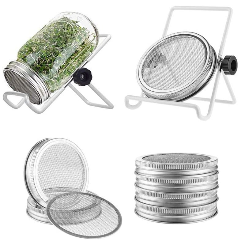Bocal de Germination, 2 x 1000ml Germoir en Verre Bocal à Germes avec 2 ...