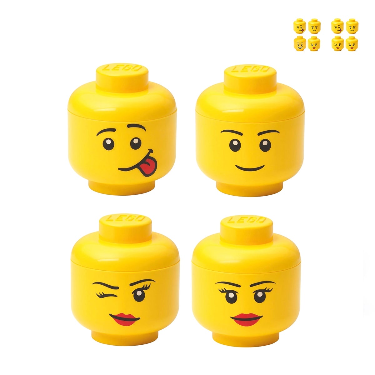 Ensemble de contenants empilables tête LEGO Storage Head Mini Set 4 ...