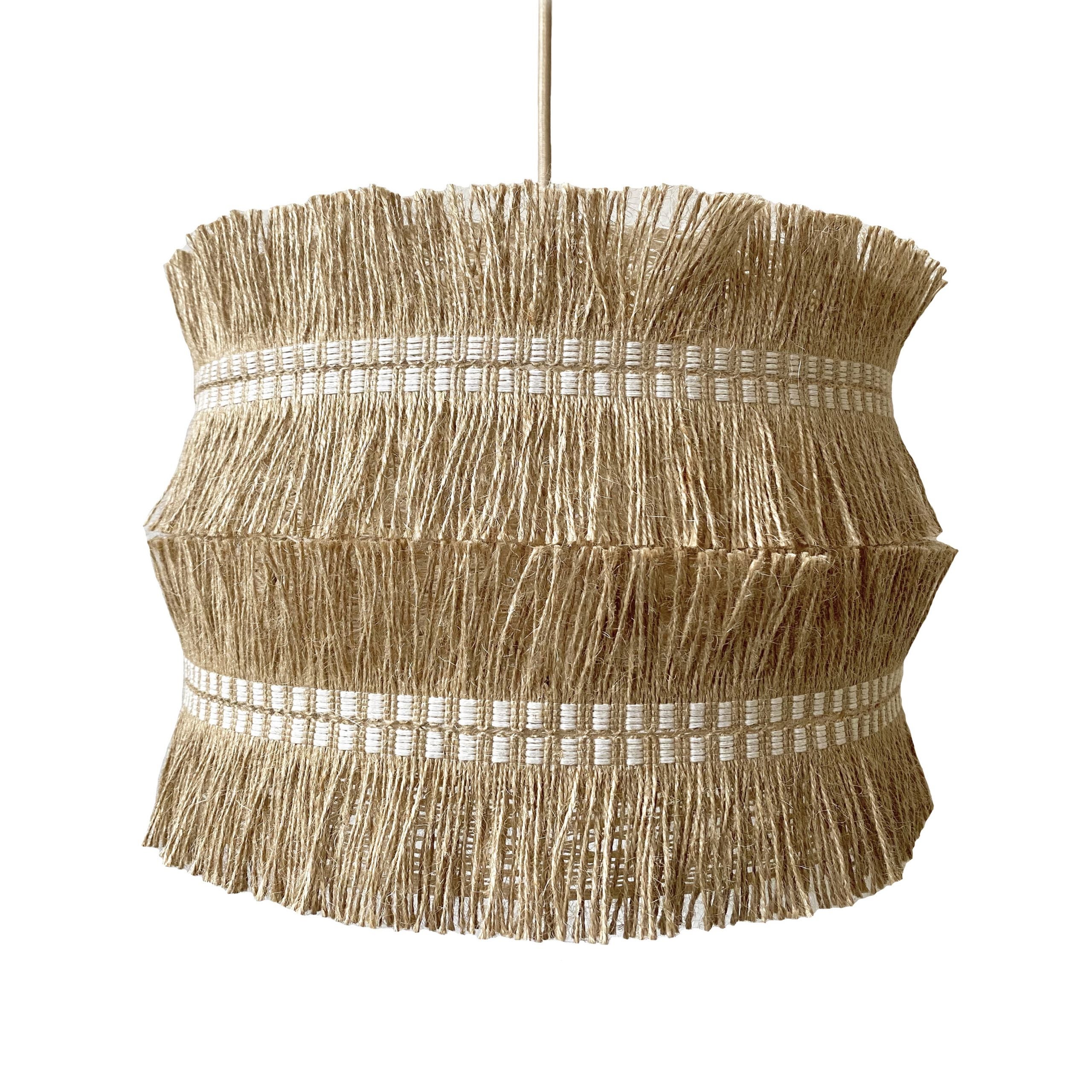 Suspension en jute et fibres naturelles. Style Japandi-Bohème pour la ...