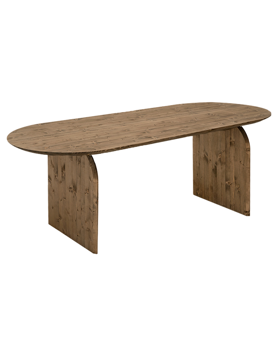 Table de salle à manger ovale en bois massif de sapin Decowood, 160x75 ...