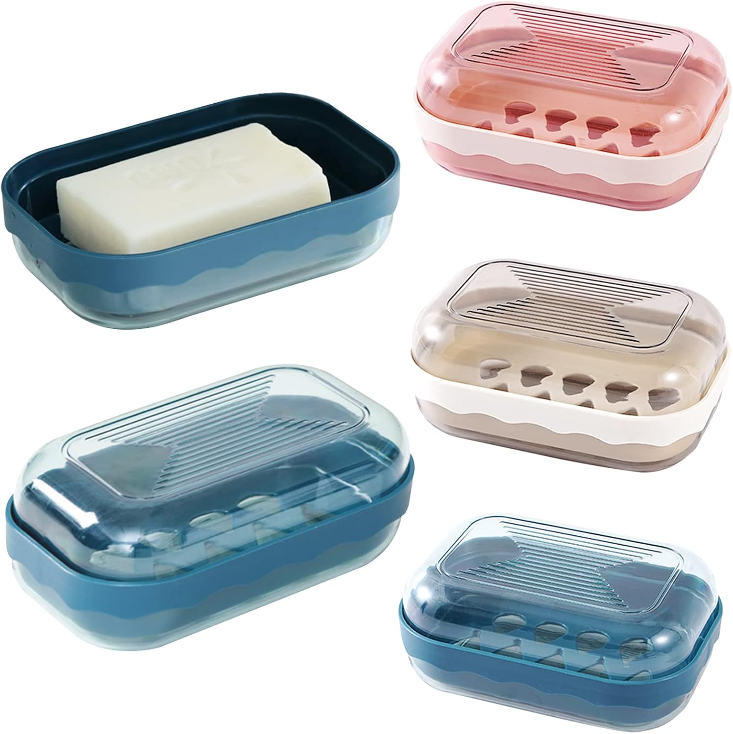 3 Pcs Boite Savon Voyage Portable Porte Savon avec Couvercle Porte ...