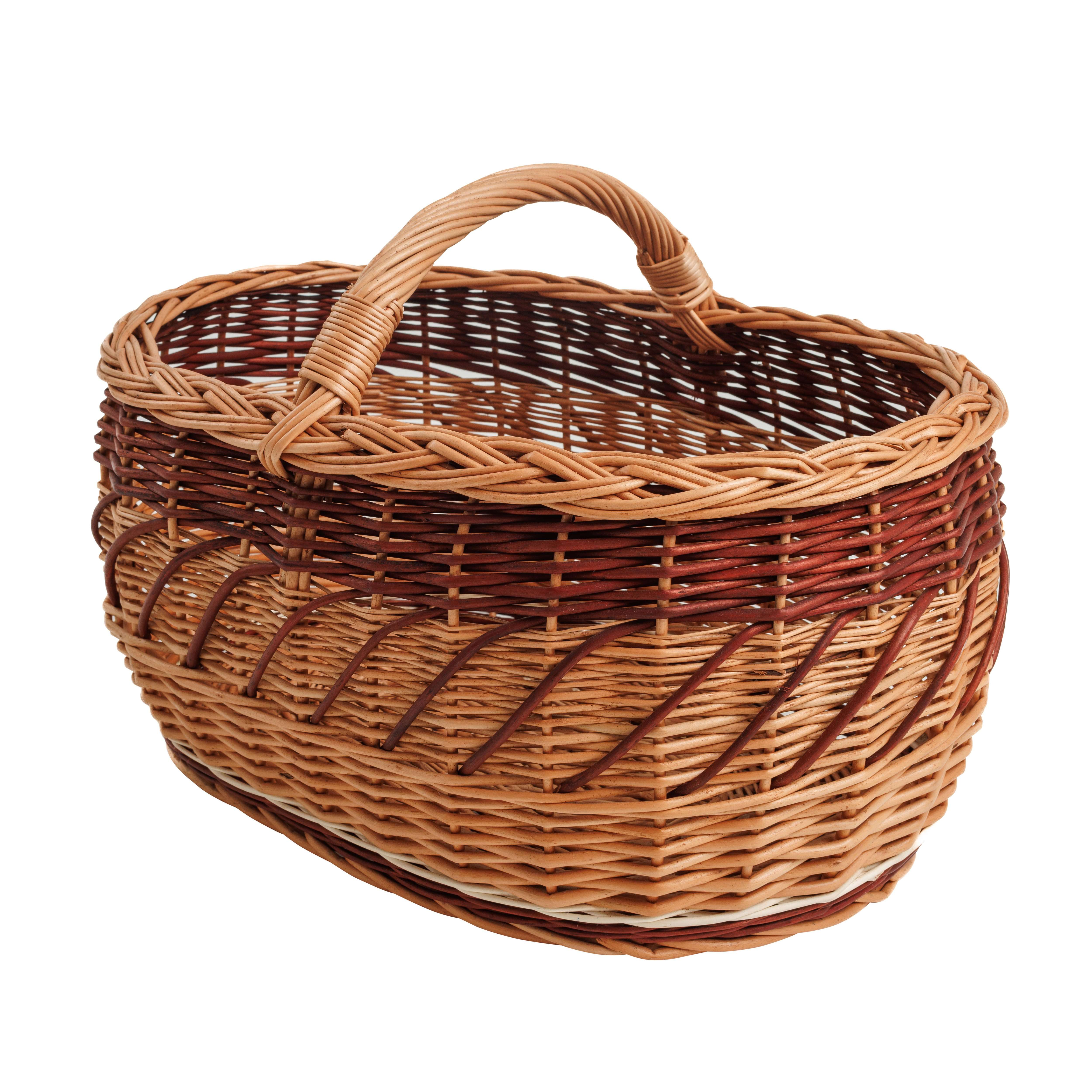 Panier en osier naturel BOGATECO avec anse | Grand panier 45X30X23 ...