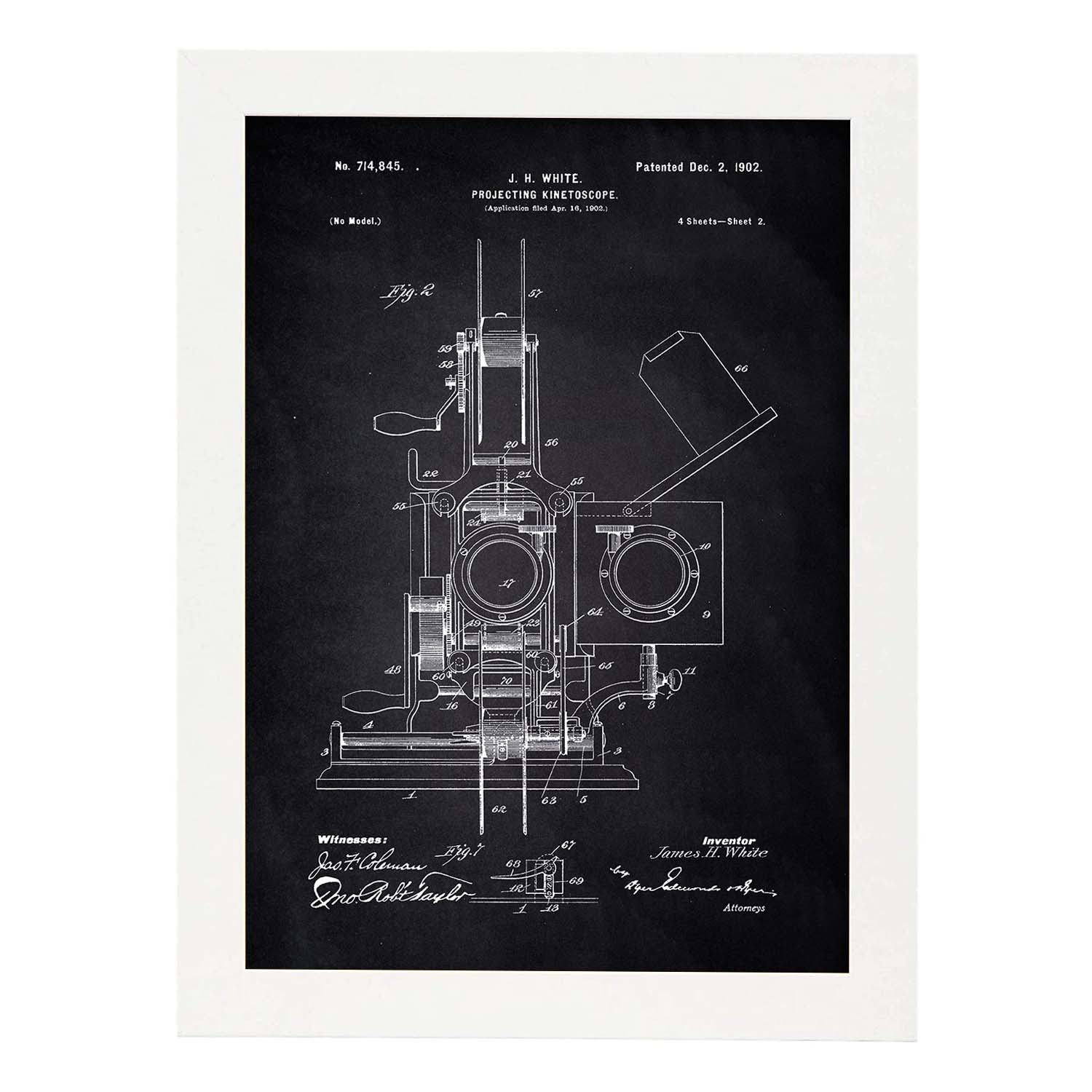 Affiche Nacnic Avec Kinestoscope Brevet 2 Feuille Avec Ancienne ...