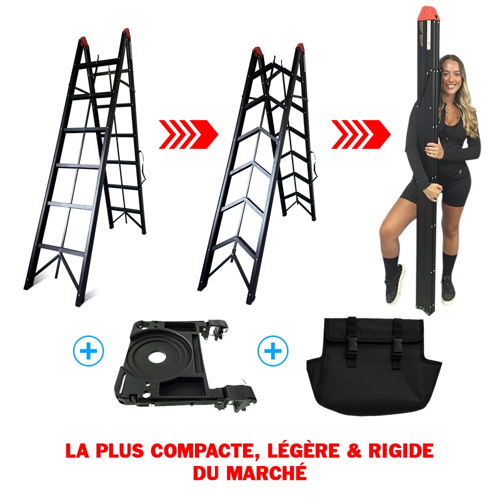 Escabeau pliant 2m10 + Plateforme PRATIK + Sac à outils, Echelle ...