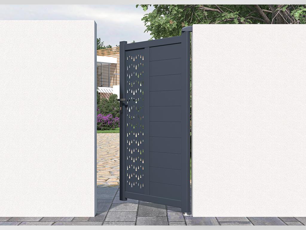 Portón de aluminio Ancho 103 x Alt. 181 cm antracita GREGOR | Leroy Merlin