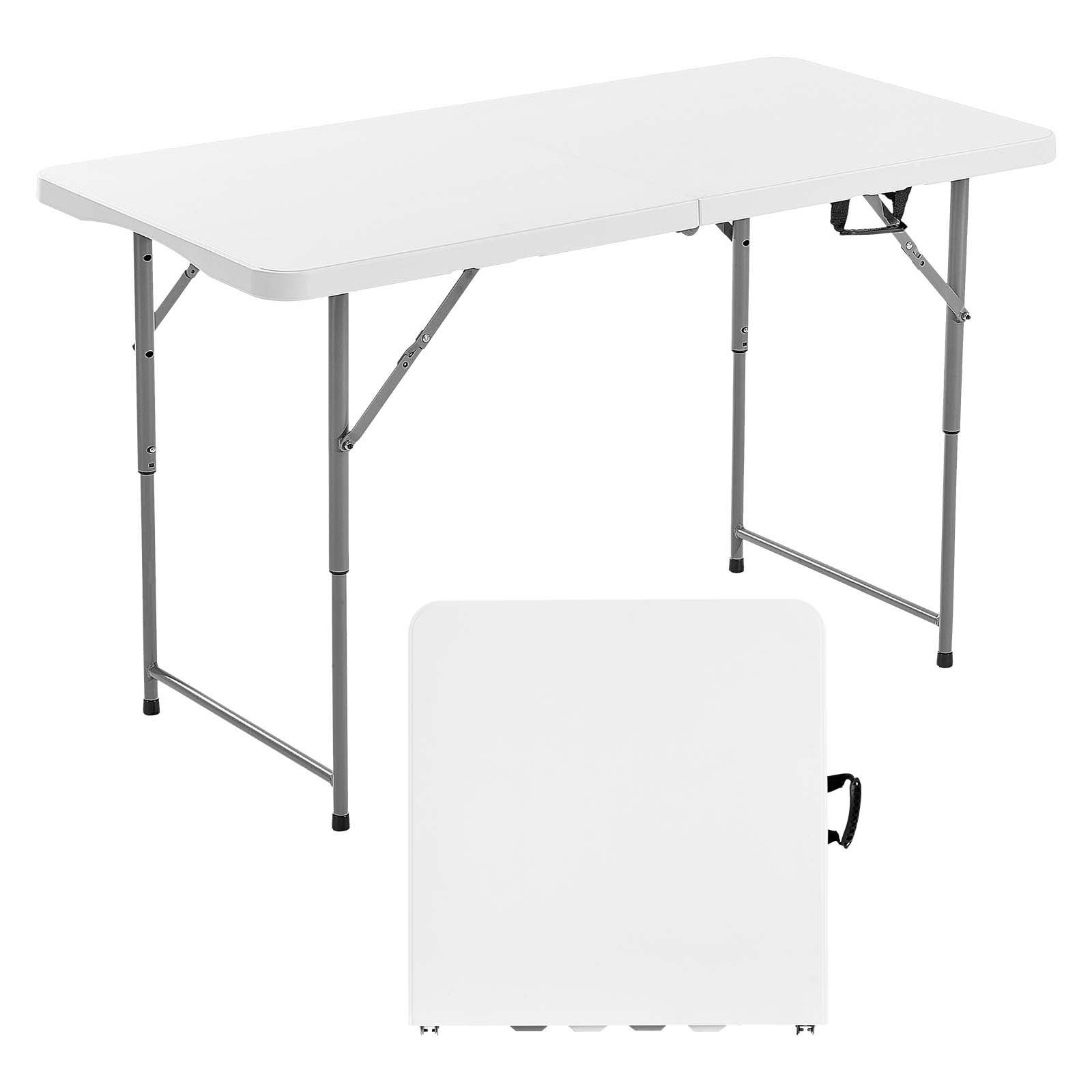 Table Pliante Plastique VEVOR 122x76cm,Hauteur Réglable 71-76cm,Poignée ...