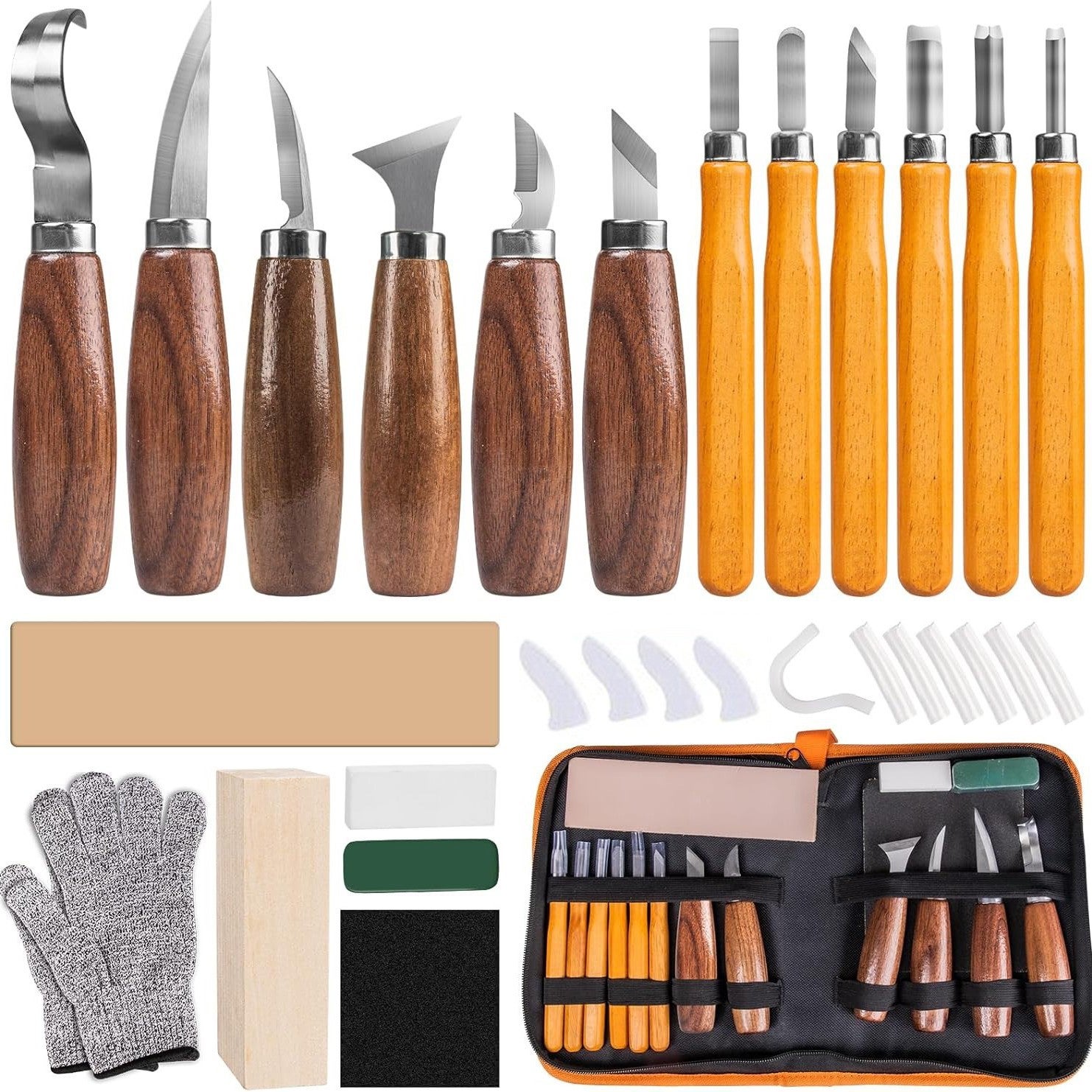 Ensemble d'outils de sculpture sur bois - Couteaux de sculpture ...