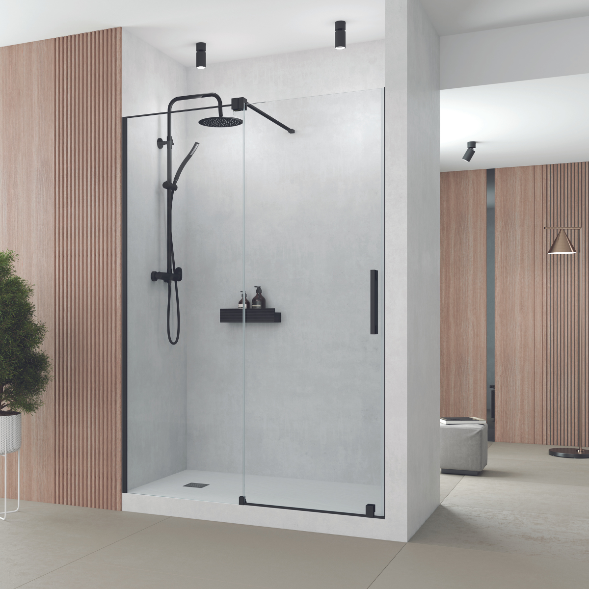 Paroi de douche avant coulissante | Verre trempé transparent de 8 mm ...