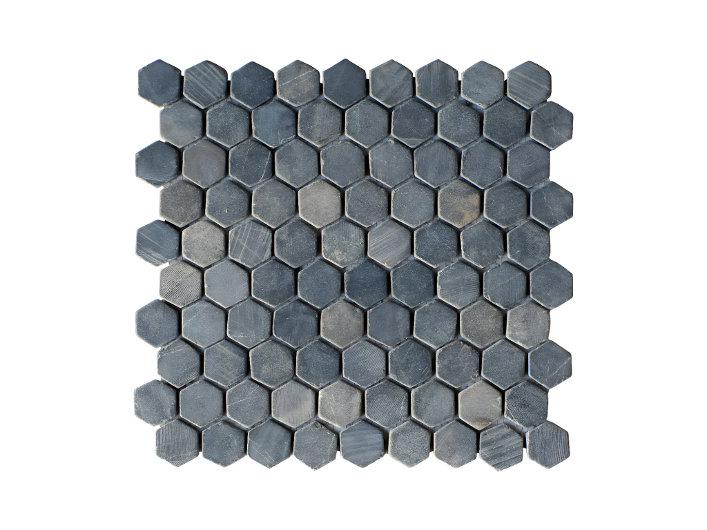 Mosaïque sol et mur en marbre gris anthracite - pack de 1 m² (11 dalles ...
