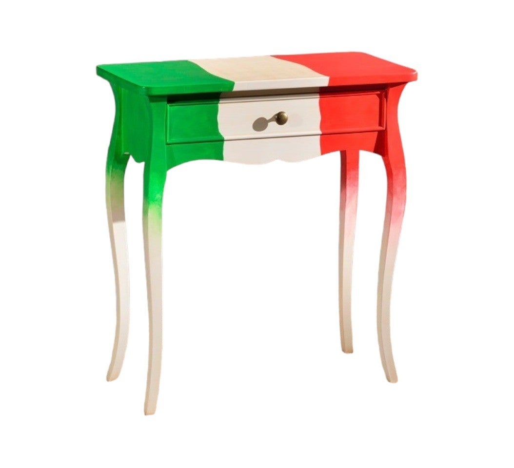 MOBILI 2G - CONSOLLE 1 CASSETTO LEGNO SHABBY DECORO ITALIA 62X31X70 ...