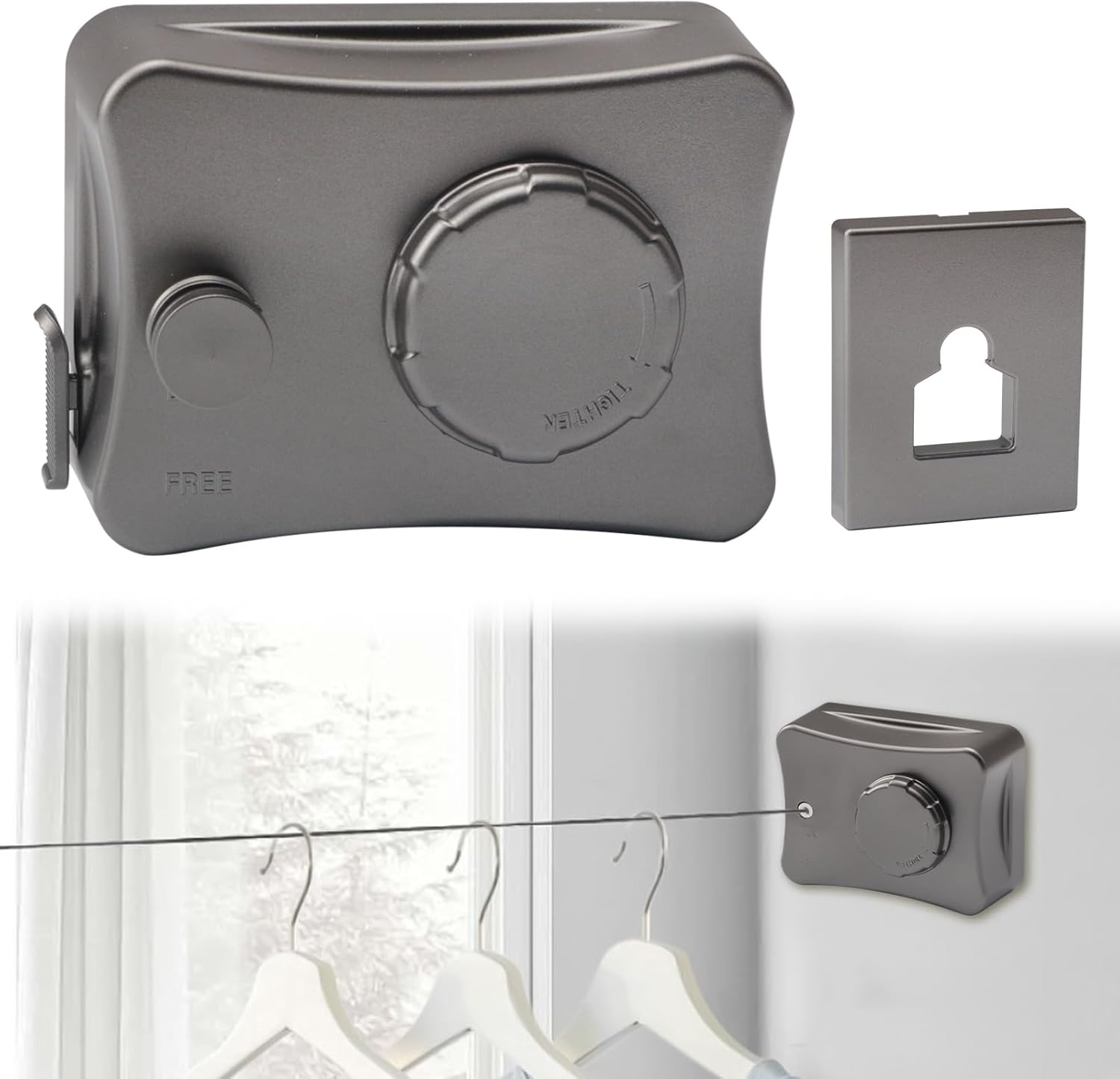 Corde à linge rétractable d'extérieur, rétractable, livrée avec une ...