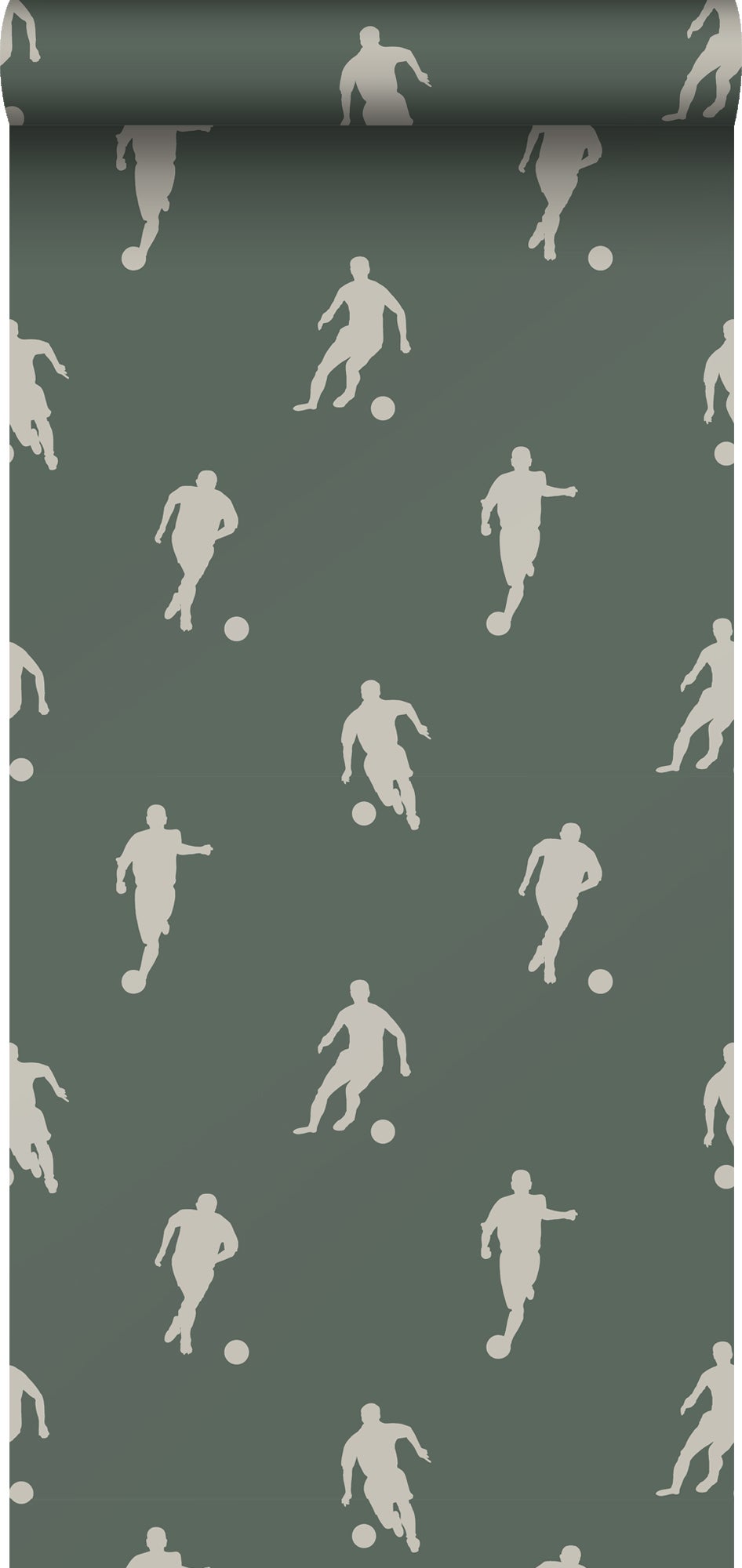 Papier Peint intissé joueurs de football vert foncé - 0.53 x 10.05 m ...