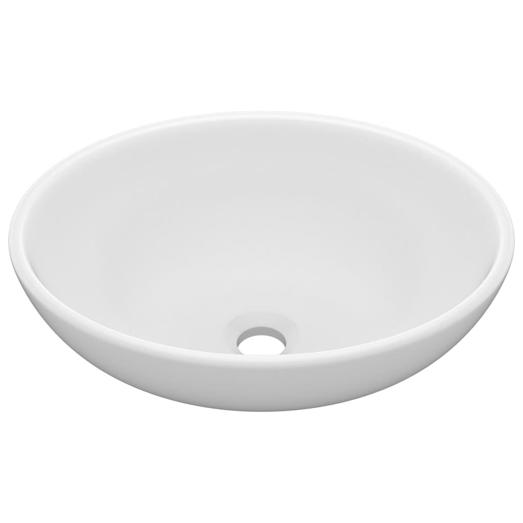Lavabo vasque ovale de luxe 40 x 33 cm céramique blanc mat 02_0002663 ...