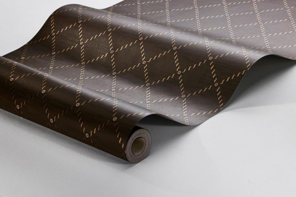 Papel pintado rombo diamante con efecto gradiente marrón - 53 cm x 10. ...